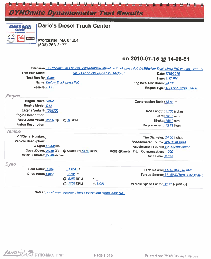 Truck Dynamometer Diagnostics & Testing Center